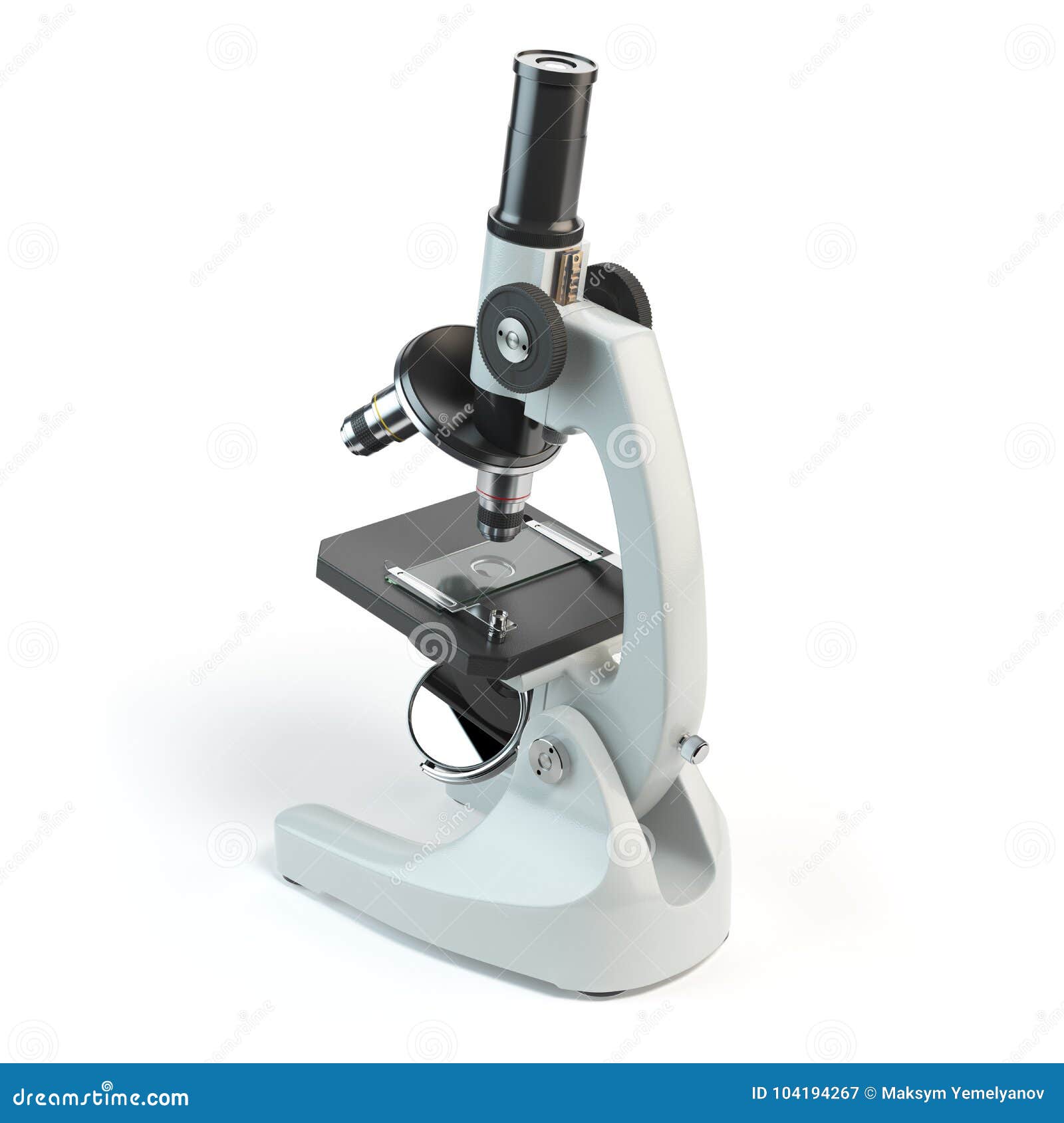 Microscope Isolated on White Background. Stock Illustration ...