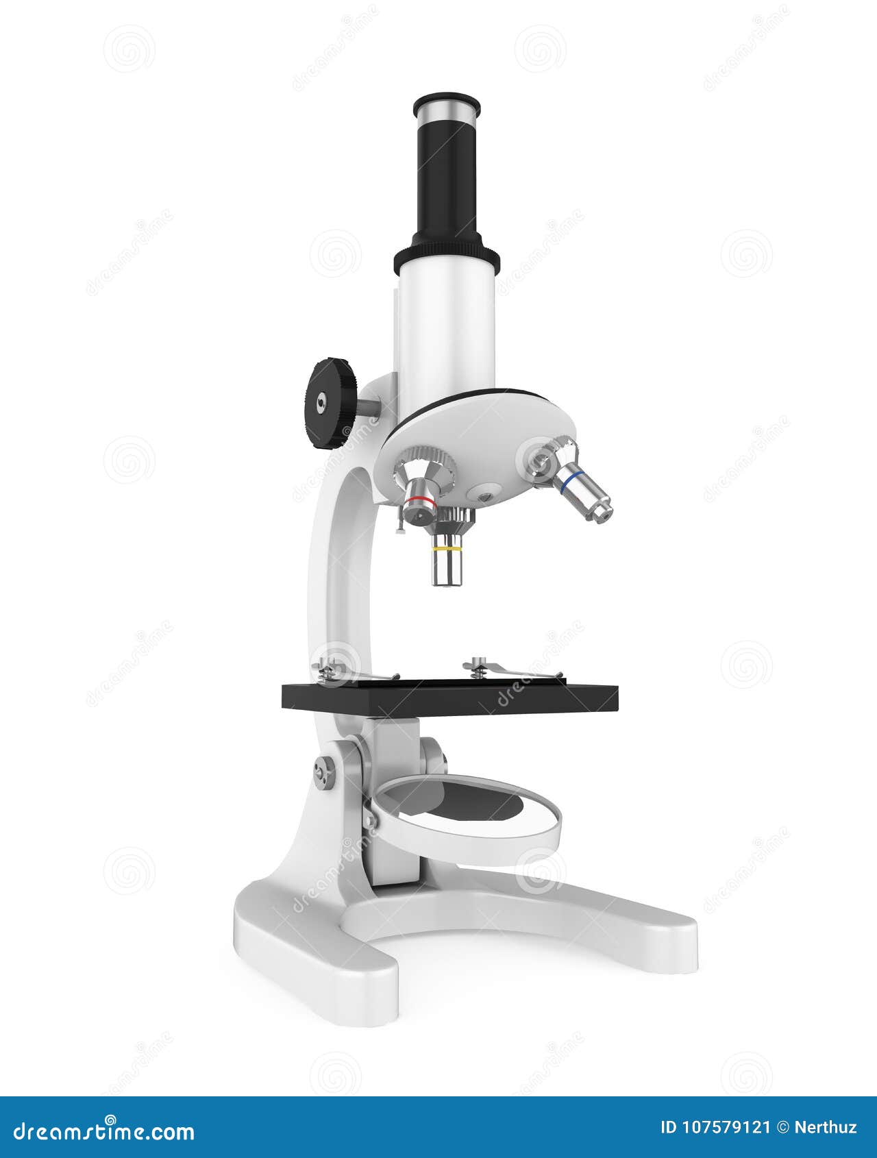 White Microscope Isolated stock illustration. Illustration of discovery ...
