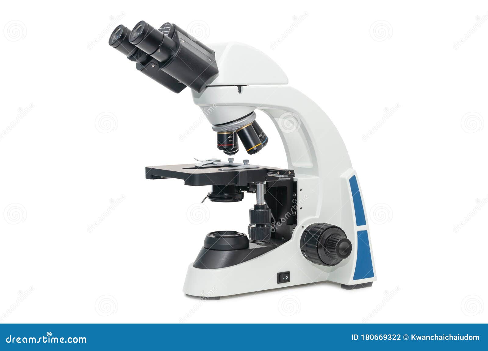 Microscope Isolated on White Background, Science Stock Photo - Image of ...