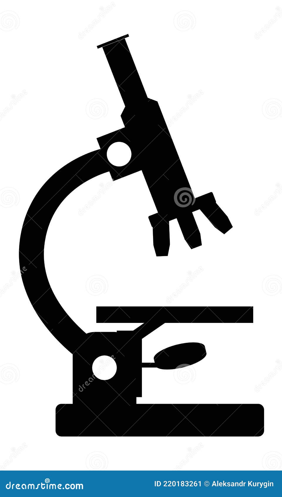 The Microscope is Isolated on a White Background. Stock Vector ...