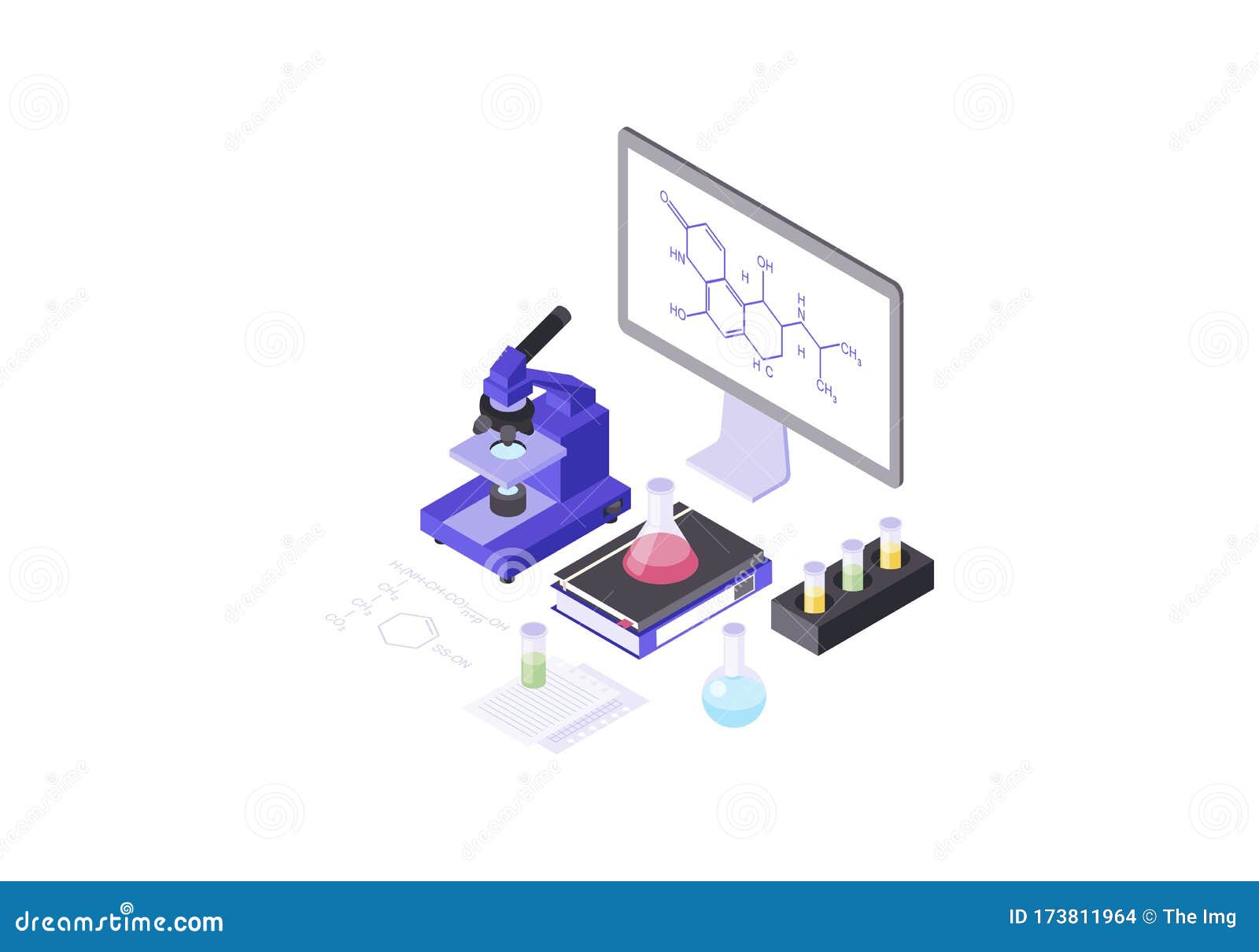 Microscope Isometric Color Vector Illustration Stock Vector ... Microscope Isometric Color Vector Illustration Stock Vector ...