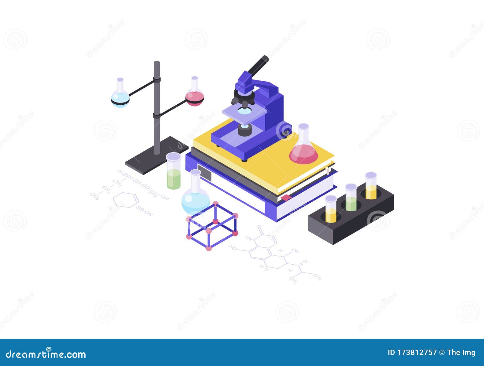 Microscope Isometric Color Vector Illustration Stock Vector ...