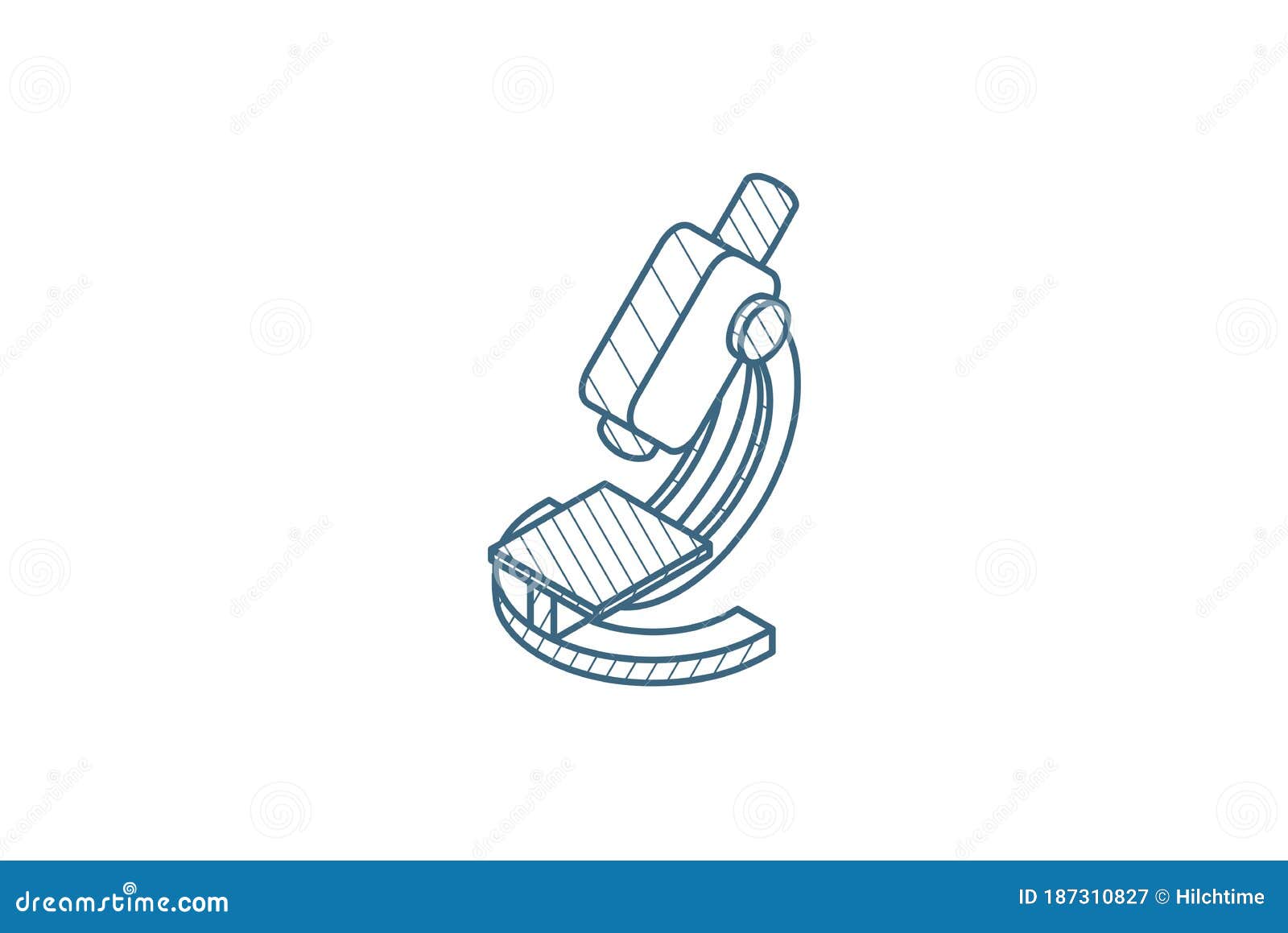 Microscope Isometric Icon. 3d Line Art Technical Drawing. Editable ...