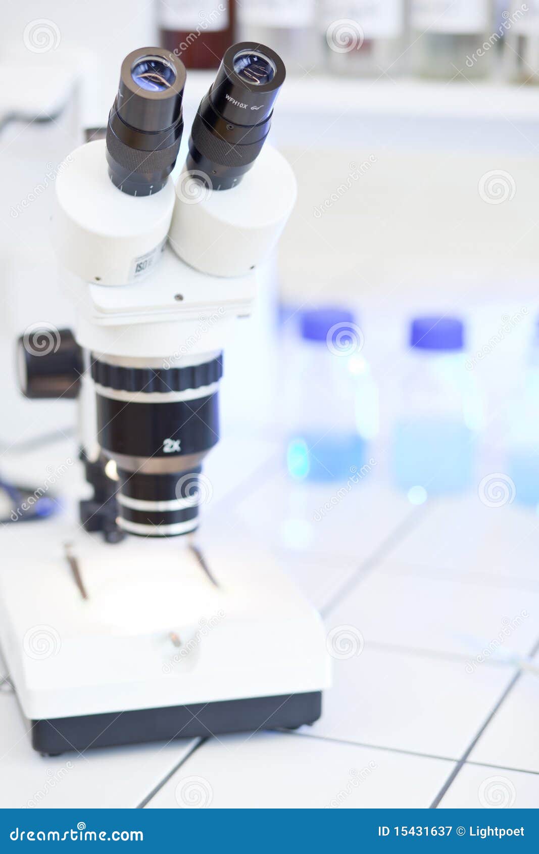 Microscope in a lab stock image. Image of copy, happy - 15431637