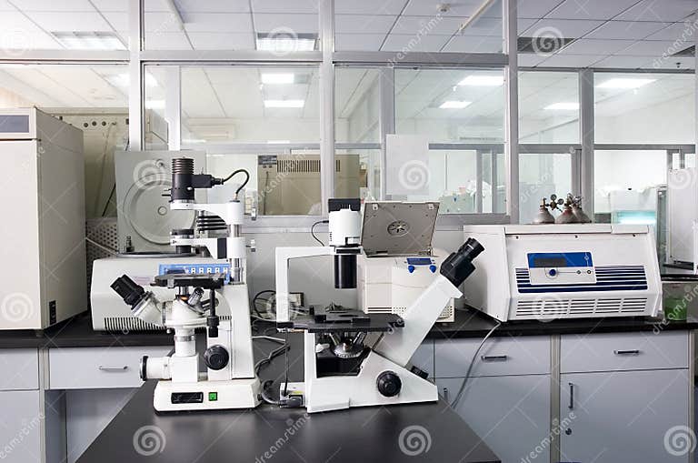 Microscope in a lab stock image. Image of biotechnology - 18864001
