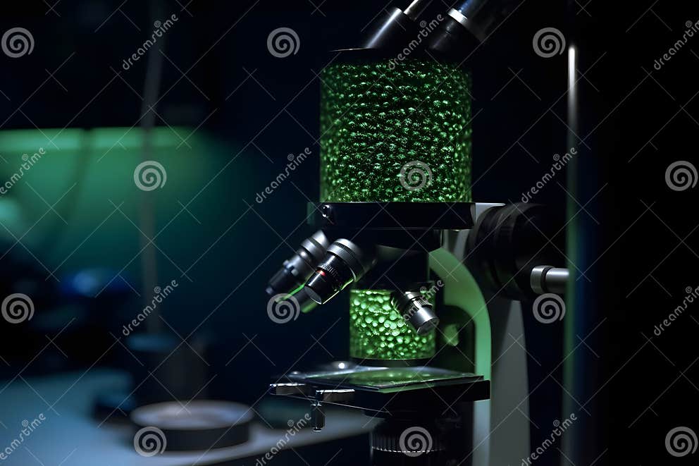 Microscope in Lab. Generative AI Stock Illustration - Illustration of ...