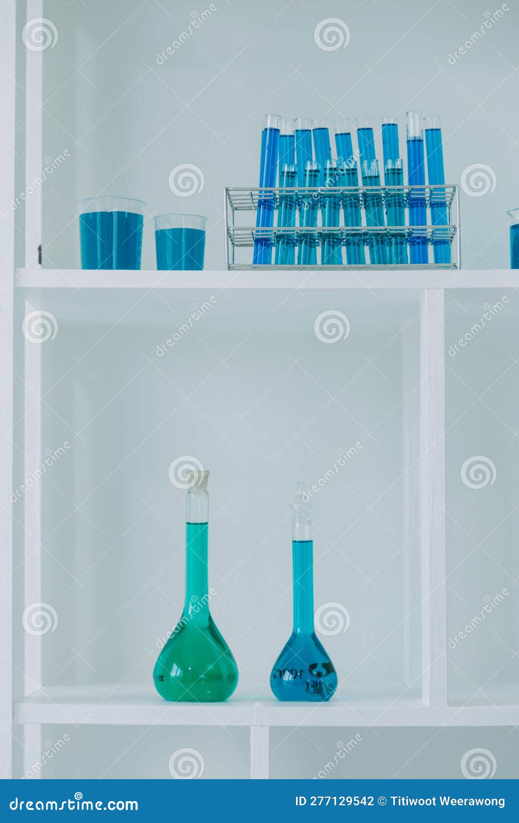 Microscope with Lab Glassware, Science Laboratory Research and ...