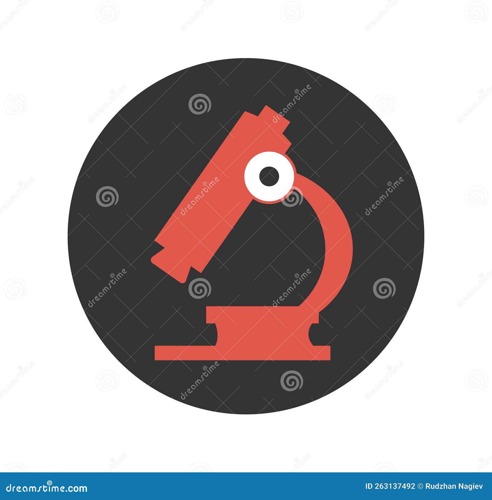 Microscope in lab icon stock vector. Illustration of test - 263137492