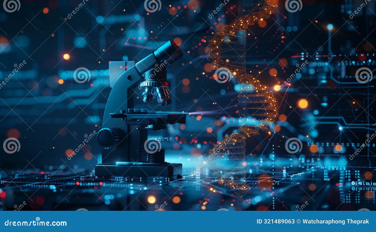 Microscope on a Lab Table with a Slide Stock Illustration ...