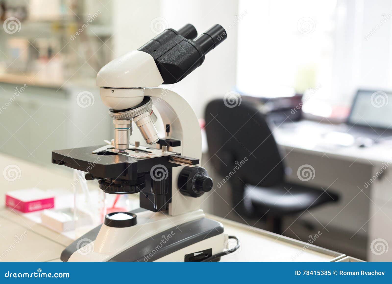 Microscope in the Laboratory Stock Image - Image of equipment, medicine ...