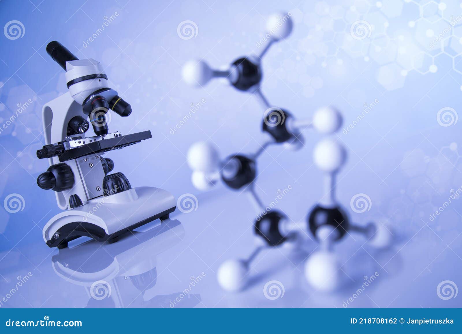 Microscope, Laboratory Beakers,Science Experiment, Atom Stock Photo ...
