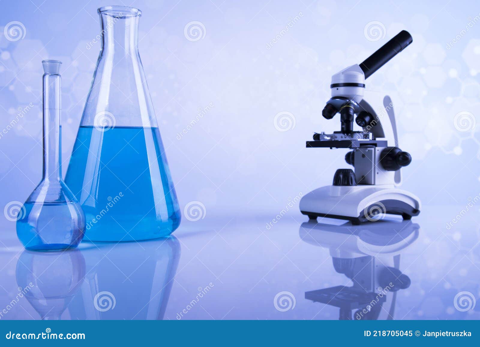Microscope, Laboratory Beakers,Science Experiment Stock Image - Image ...