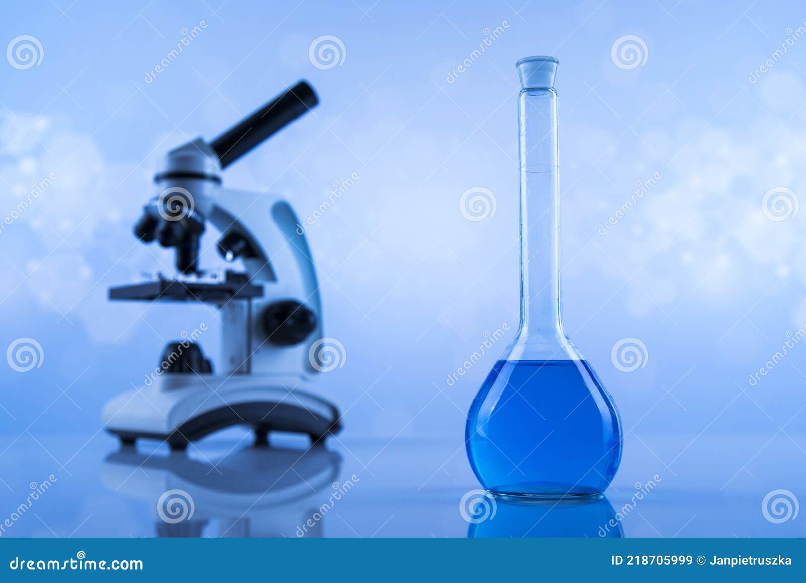 Microscope, Laboratory Beakers,Science Experiment Stock Image - Image ...
