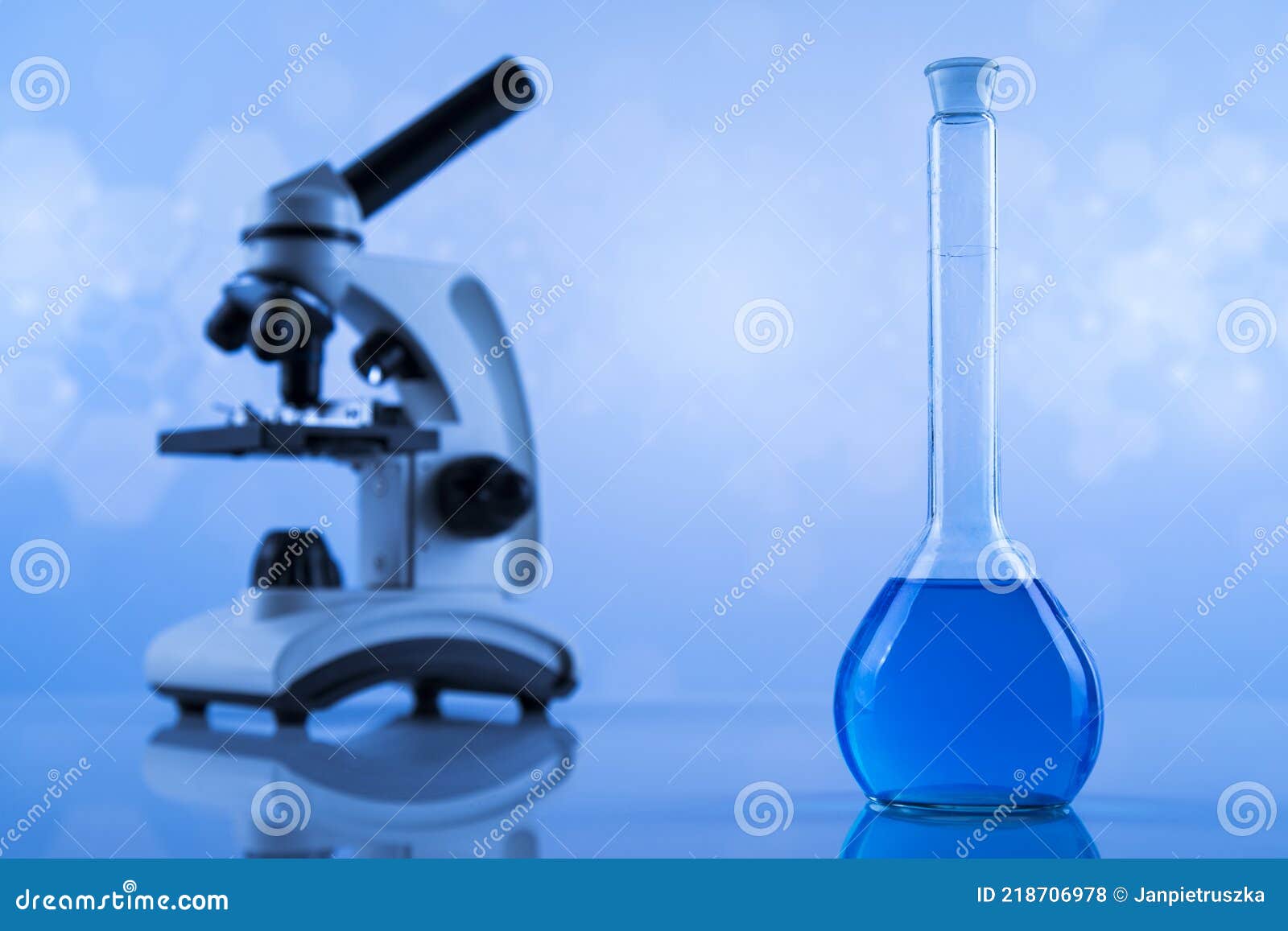 Microscope, Laboratory Beakers,Science Experiment Stock Photo - Image ...