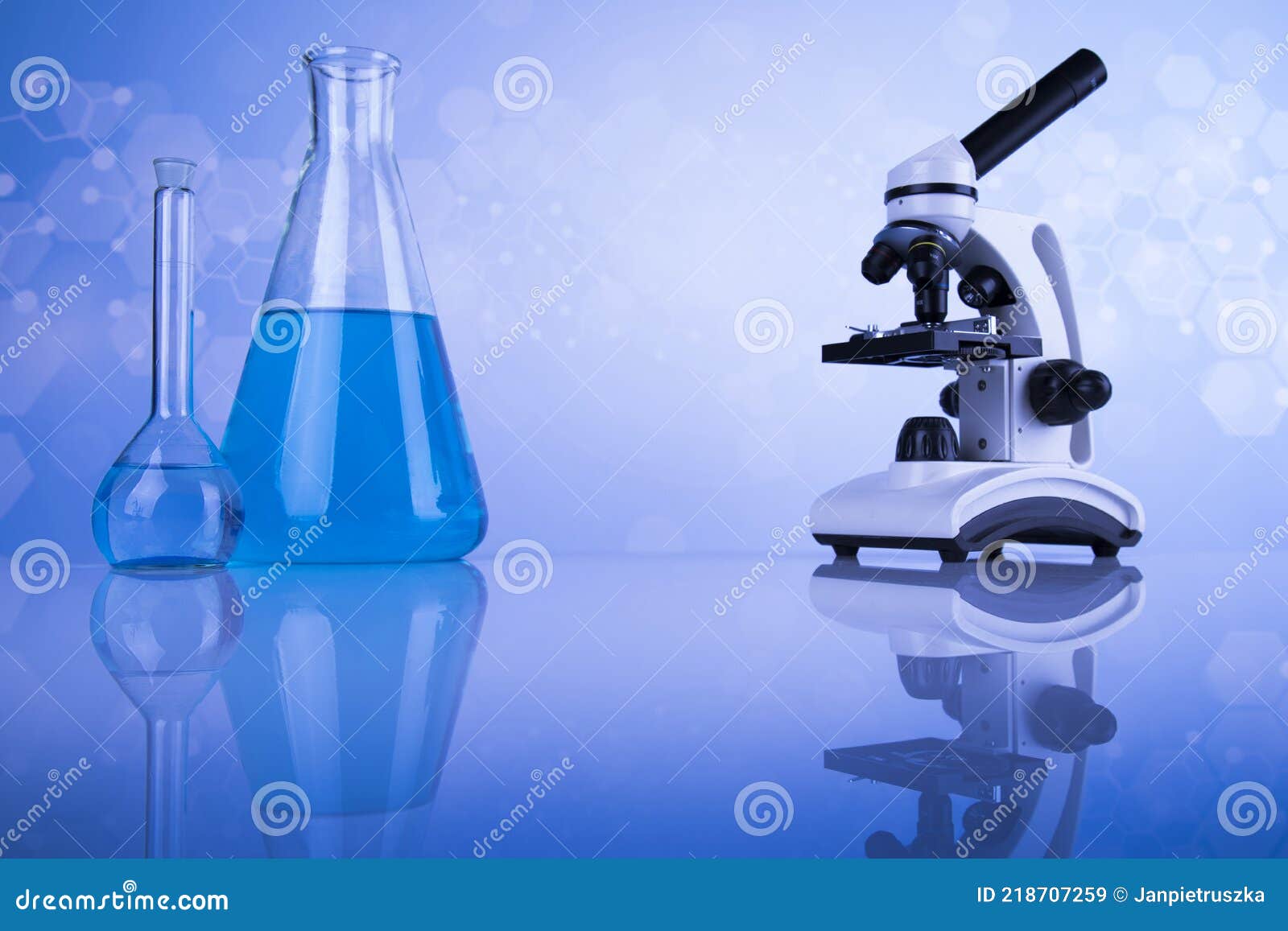 Microscope, Laboratory Beakers,Science Experiment Royalty-Free Stock ...