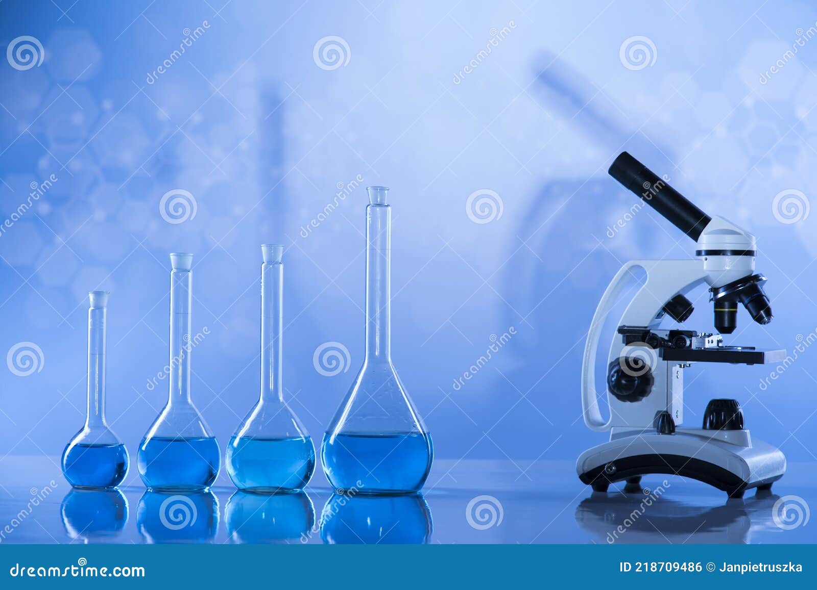 Microscope, Laboratory Beakers,Science Experiment Stock Photo - Image ...