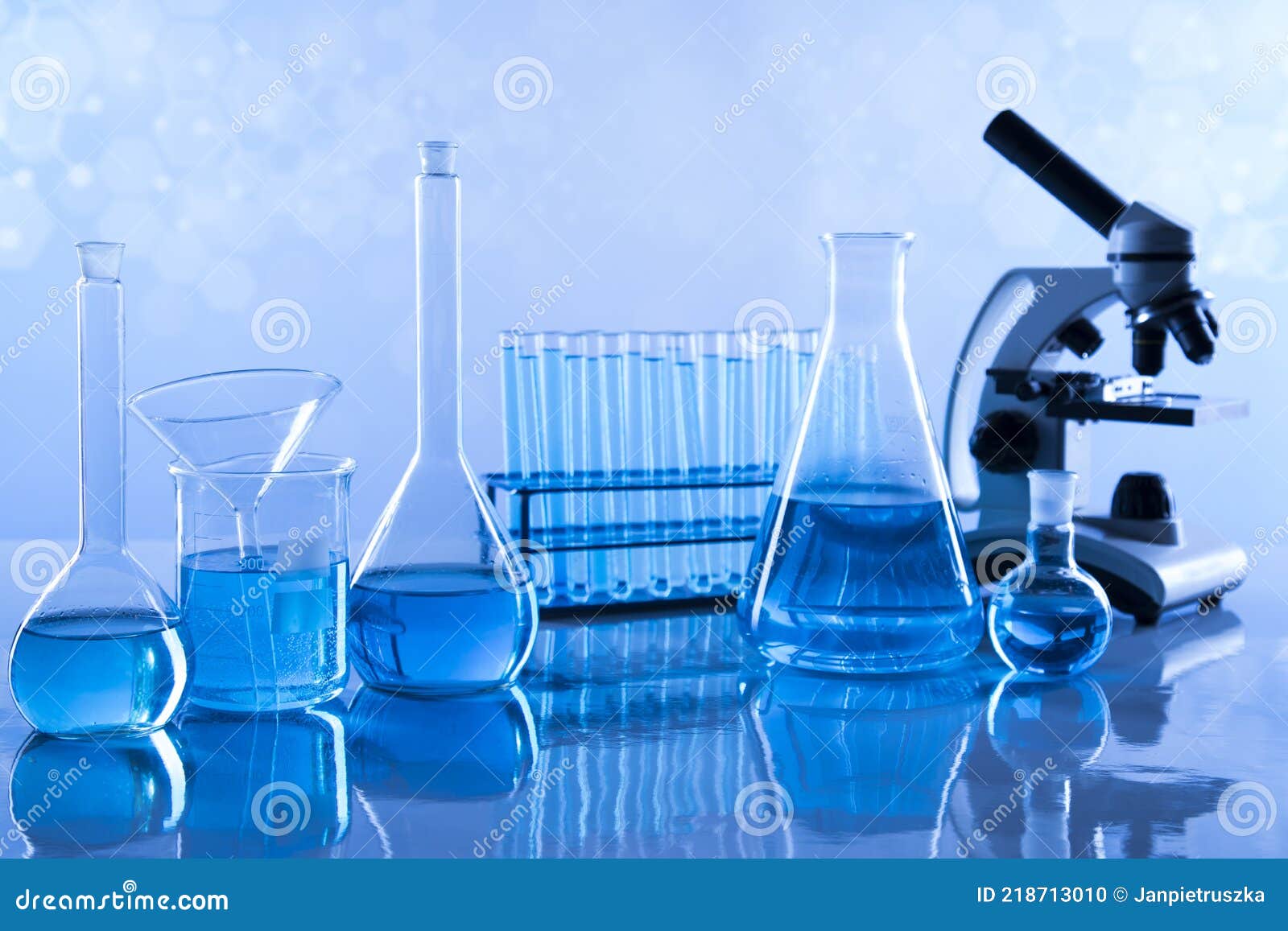 Microscope, Laboratory Beakers,Science Experiment Stock Photo - Image ...