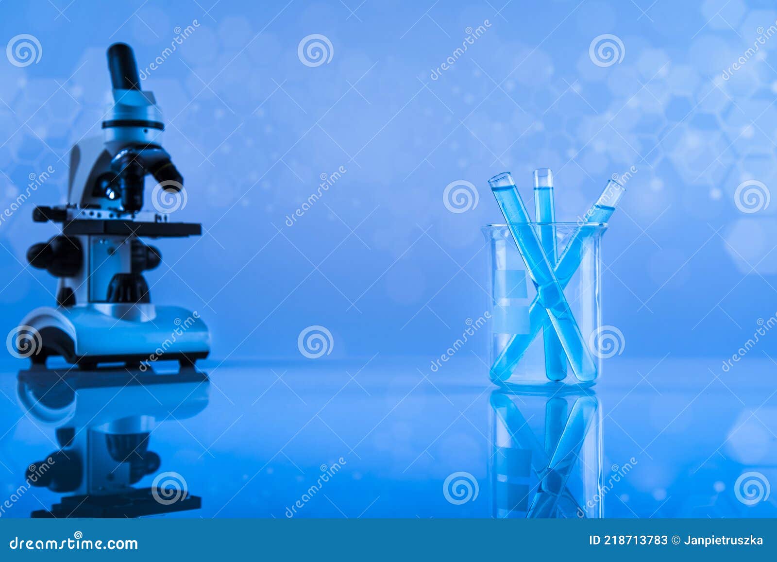 Microscope, Laboratory Beakers,Science Experiment Stock Image - Image ...