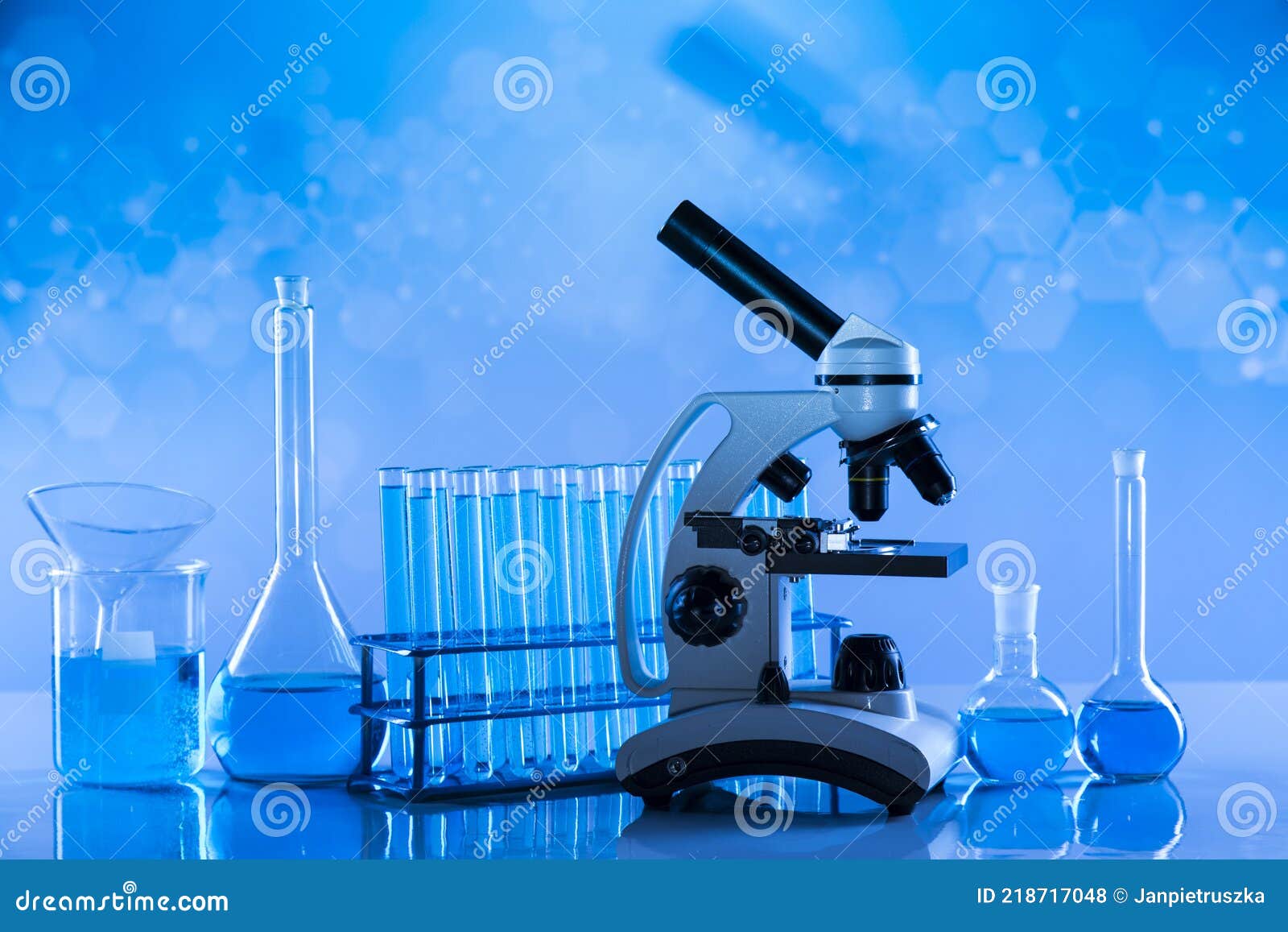 Microscope, Laboratory Beakers,Science Experiment Stock Photo - Image ...