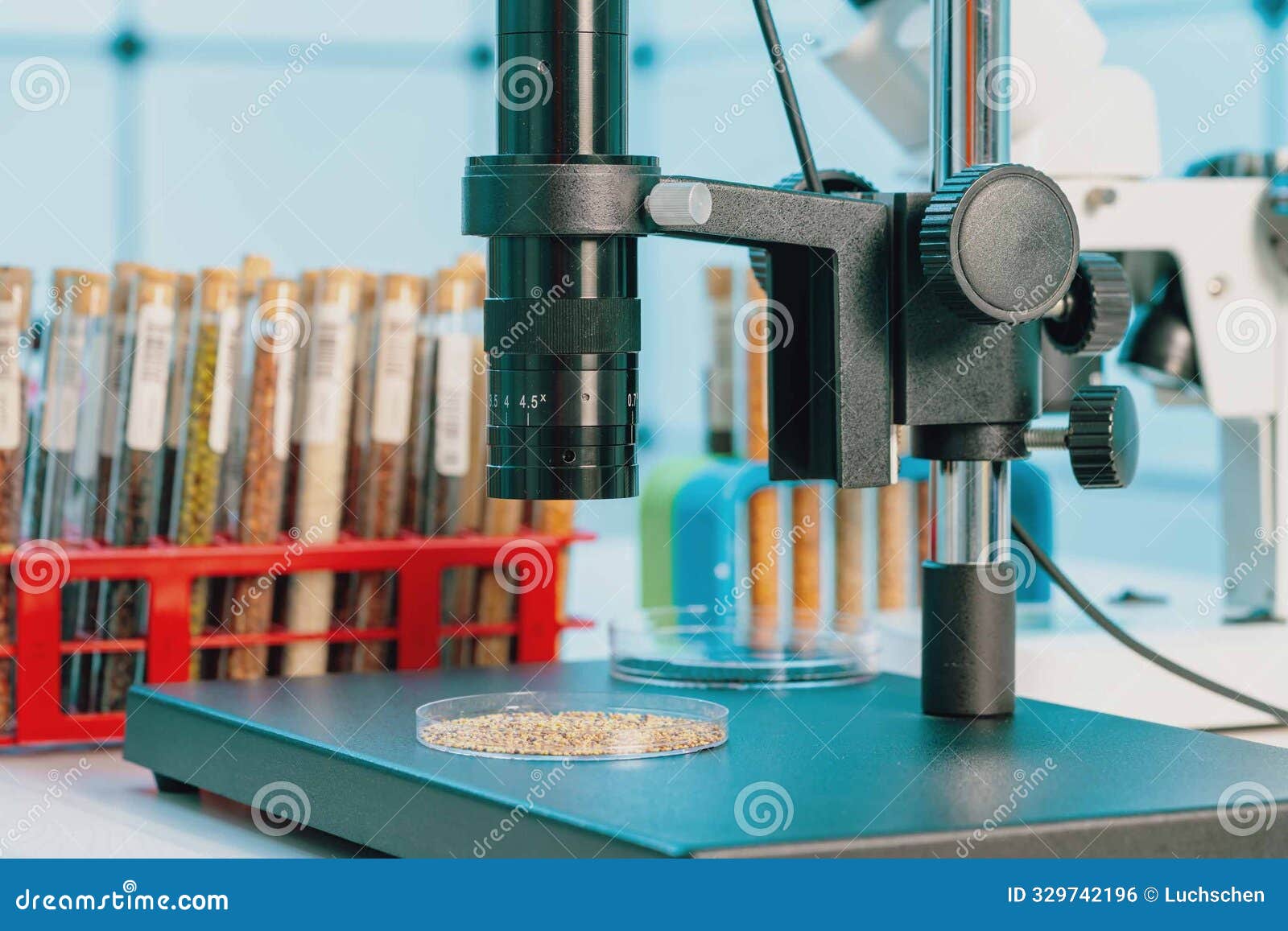 Microscope in Laboratory stock photo. Image of facility - 329742196