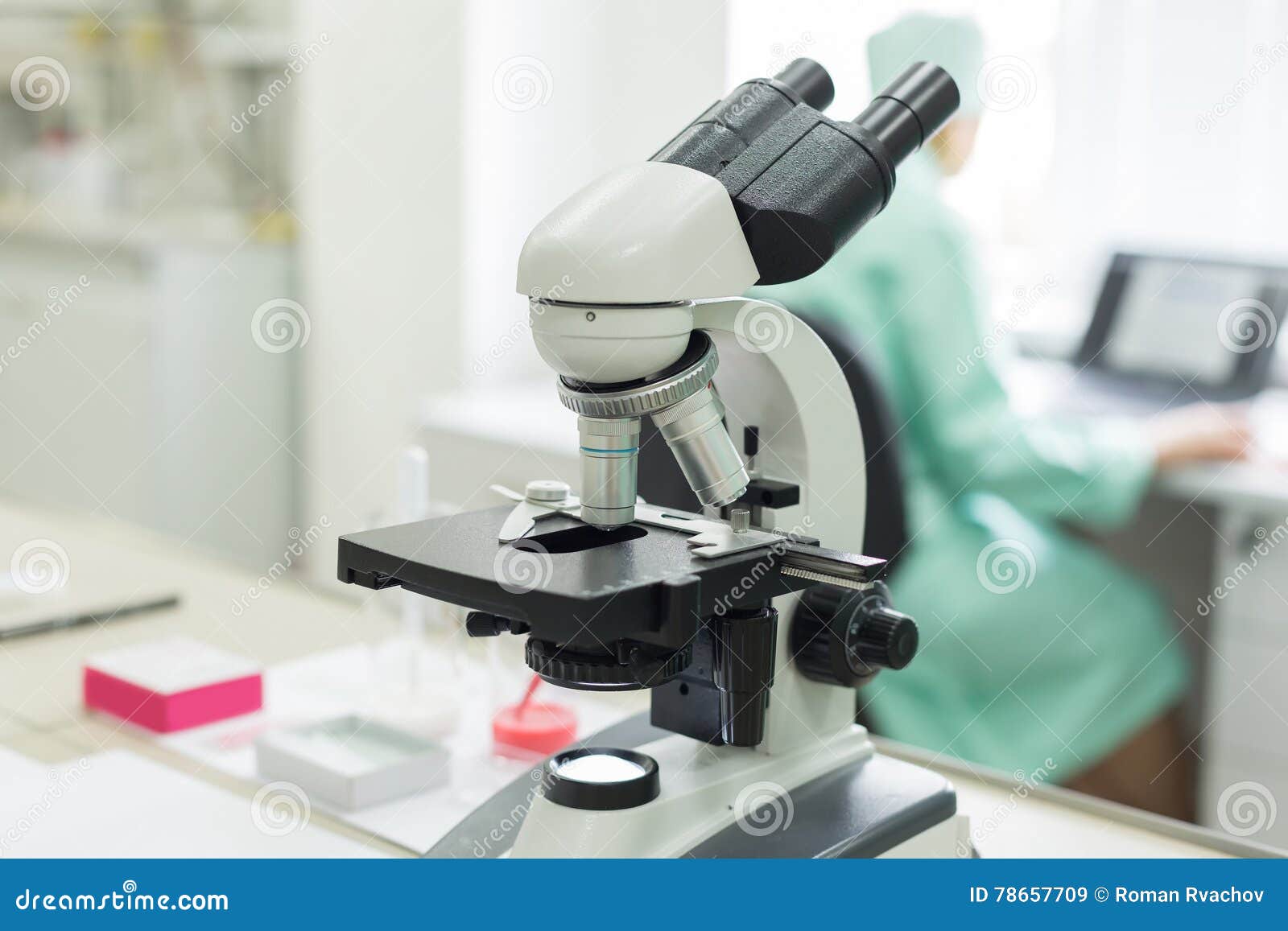 Microscope in the Laboratory Stock Image - Image of laboratory, girl ...
