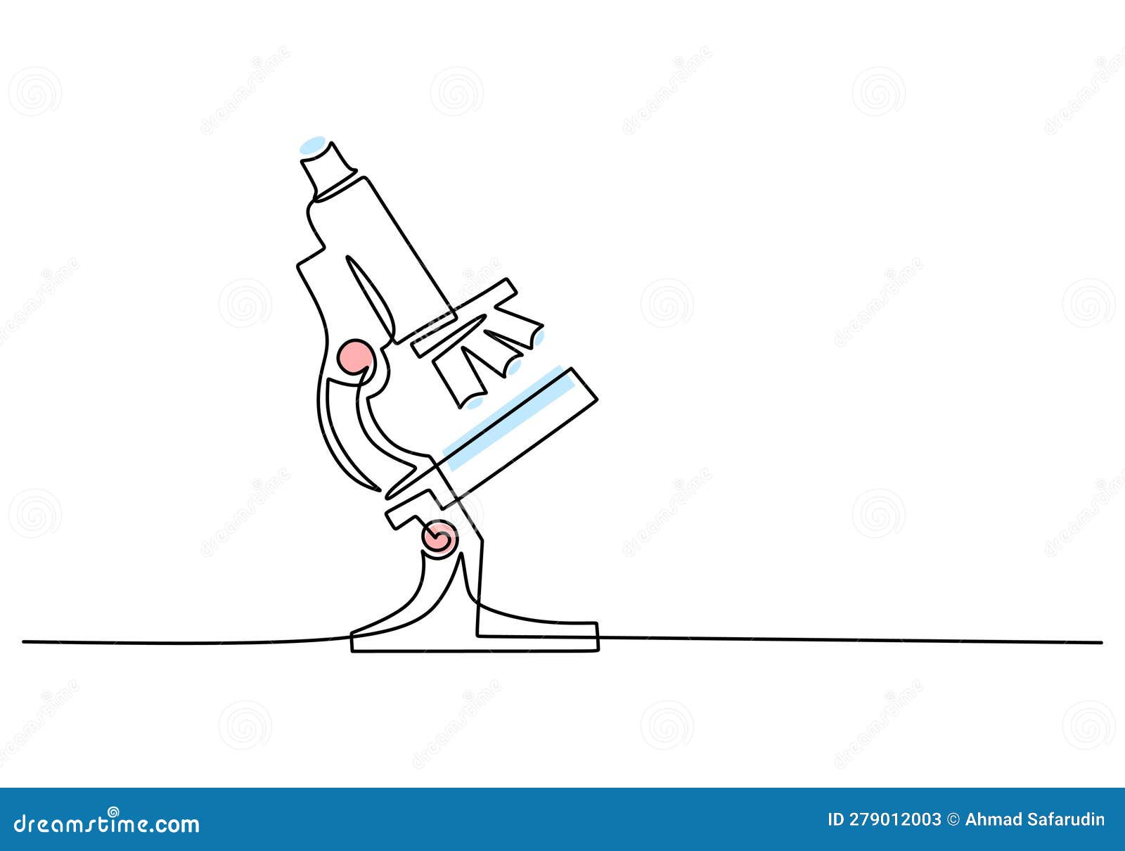 Microscope - Laboratory Equipment and Tools Object, One Line Drawing ...
