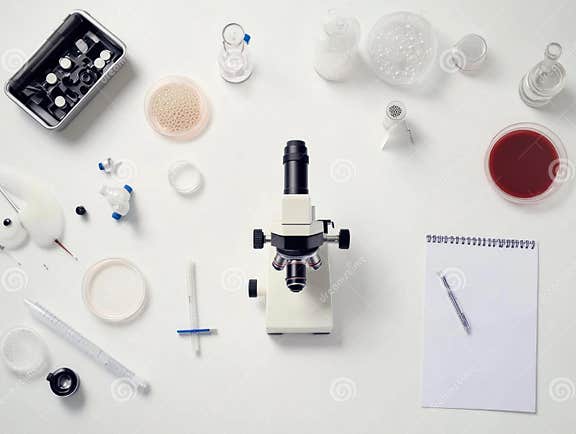 Microscope and Laboratory Equipment, a View of Scientific Exploration ...