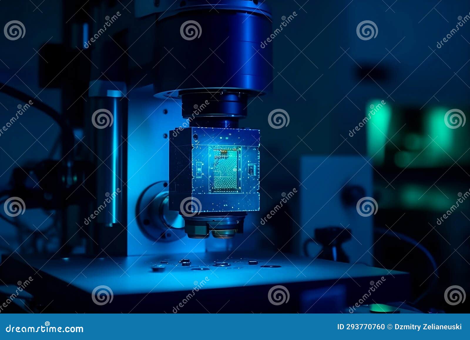 Microscope in Laboratory. Generative AI. Stock Illustration ...