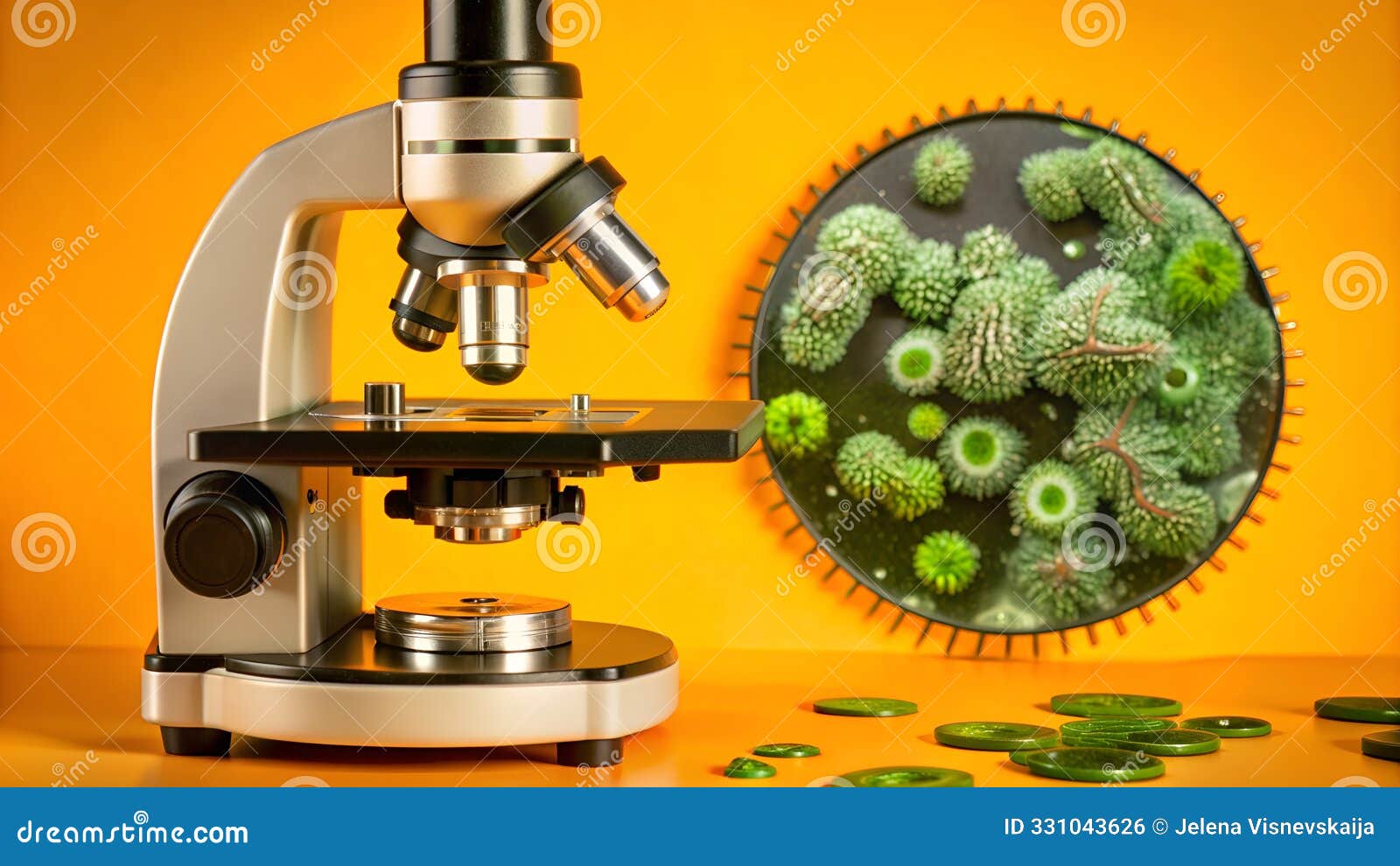 Microscope in laboratory stock illustration. Illustration of quality ...