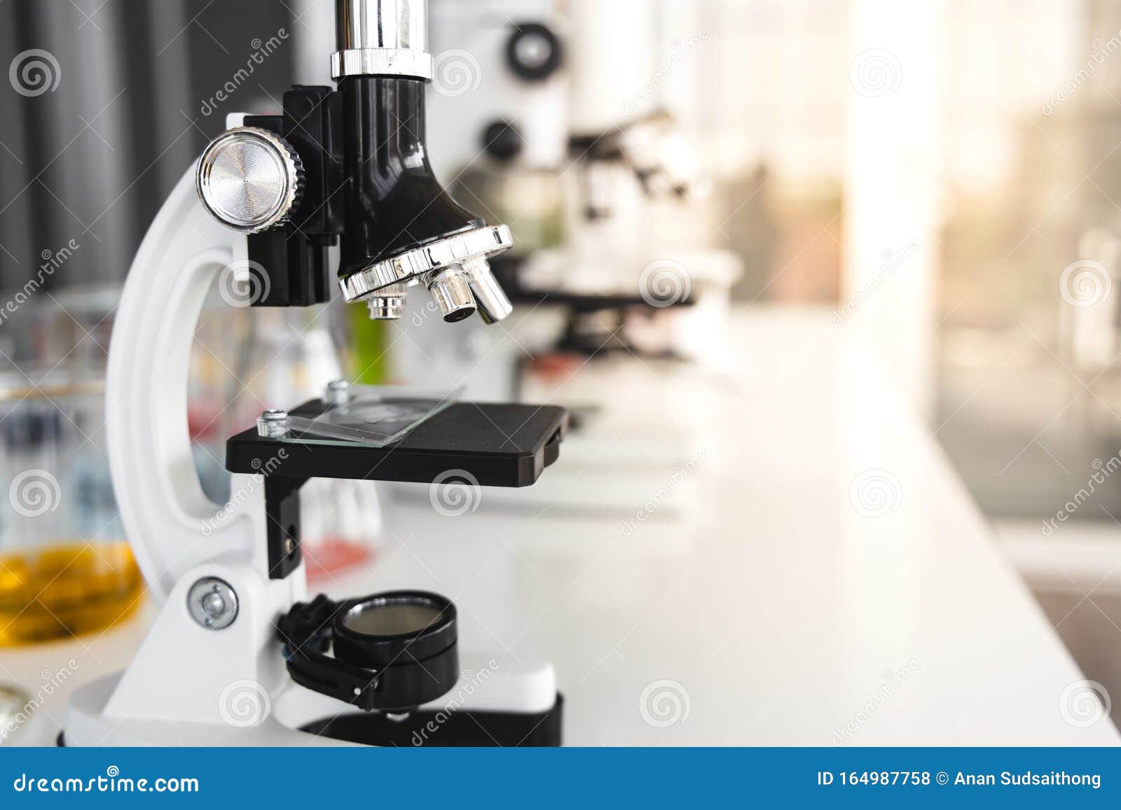 Microscope in Laboratory. Medical Equipment Technology and Research ...