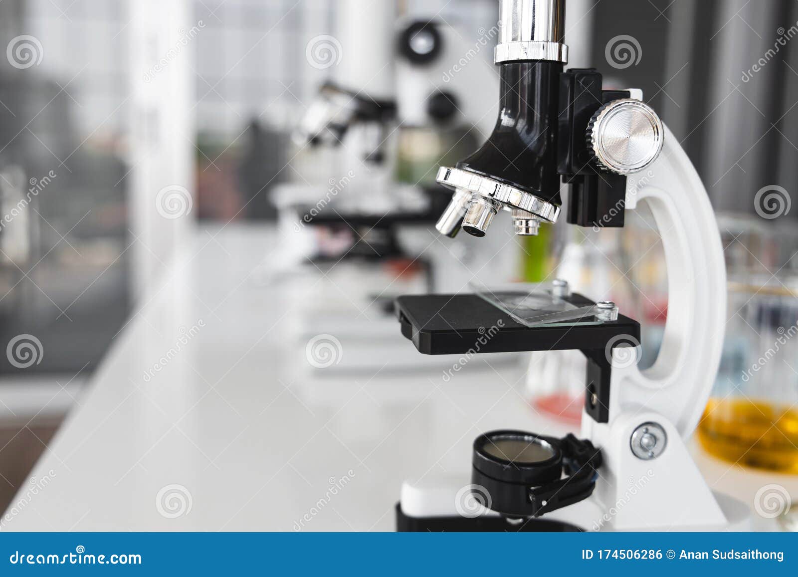 Microscope in Laboratory. Medical Equipment Technology and Research ...