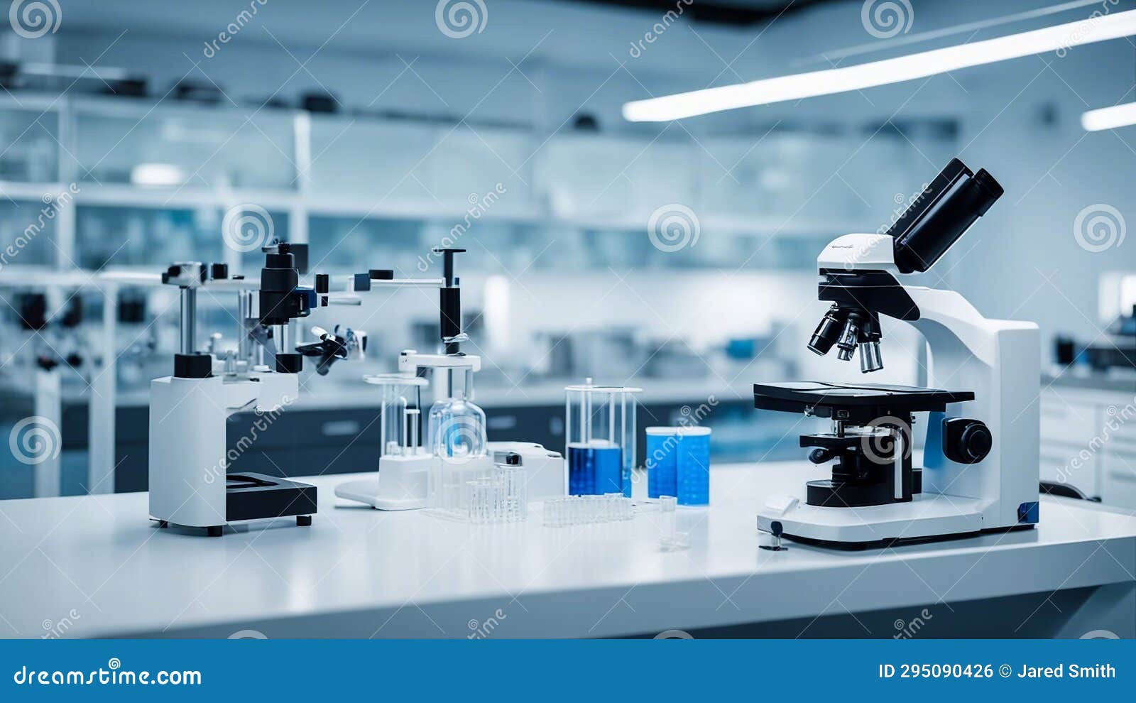 Microscope in Laboratory a Medical Laboratory with a Microscope and a ...