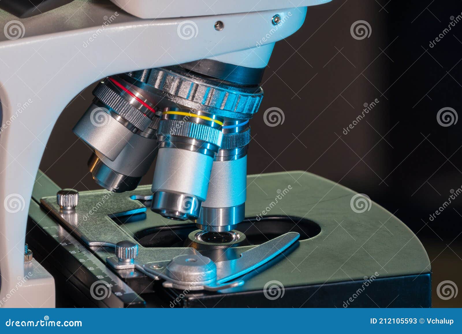 Microscope in Laboratory. Microbiology and Research Concept. Stock ...