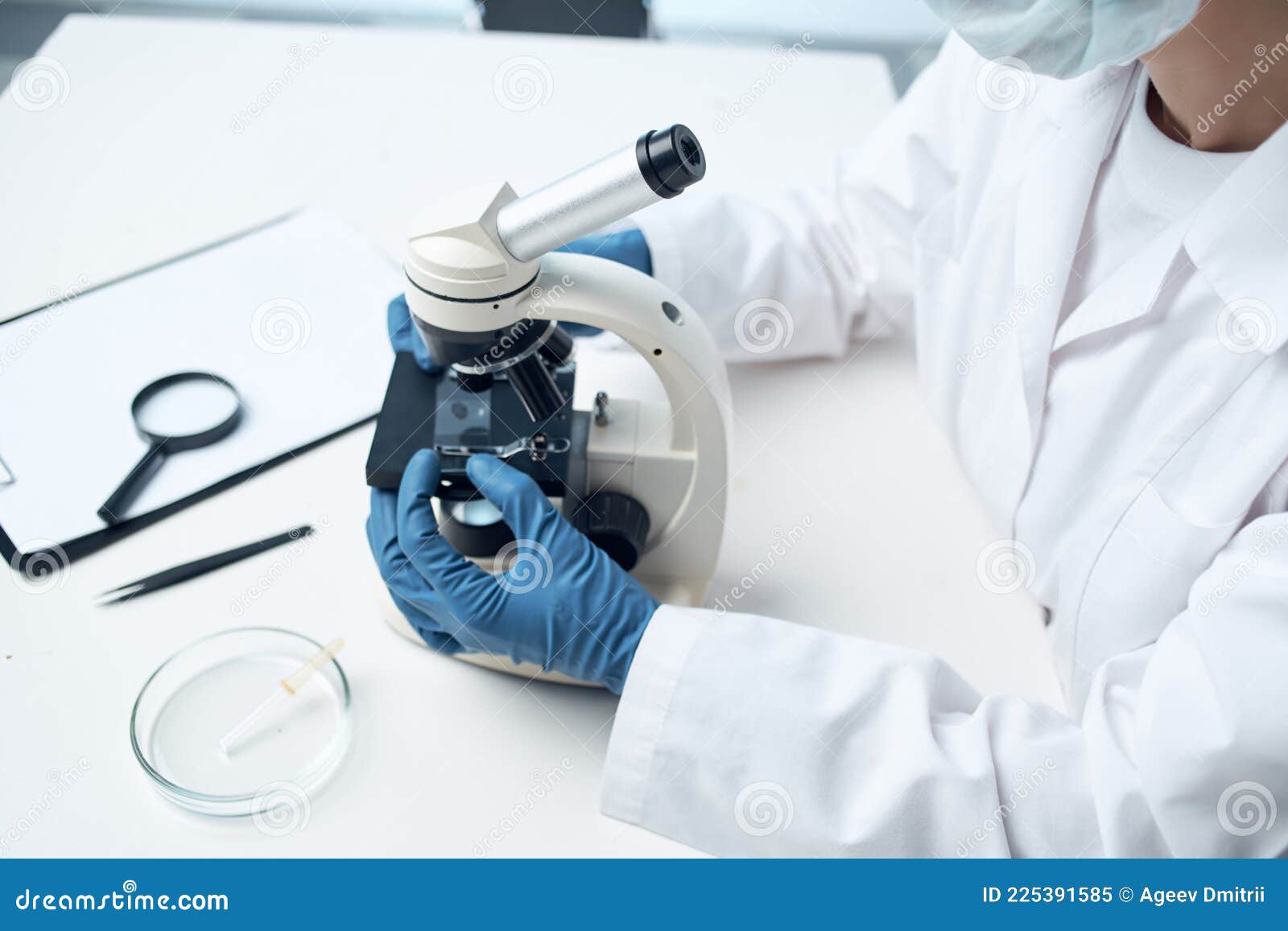 Microscope Laboratory Research Diagnostics Microbiology Stock Image ...