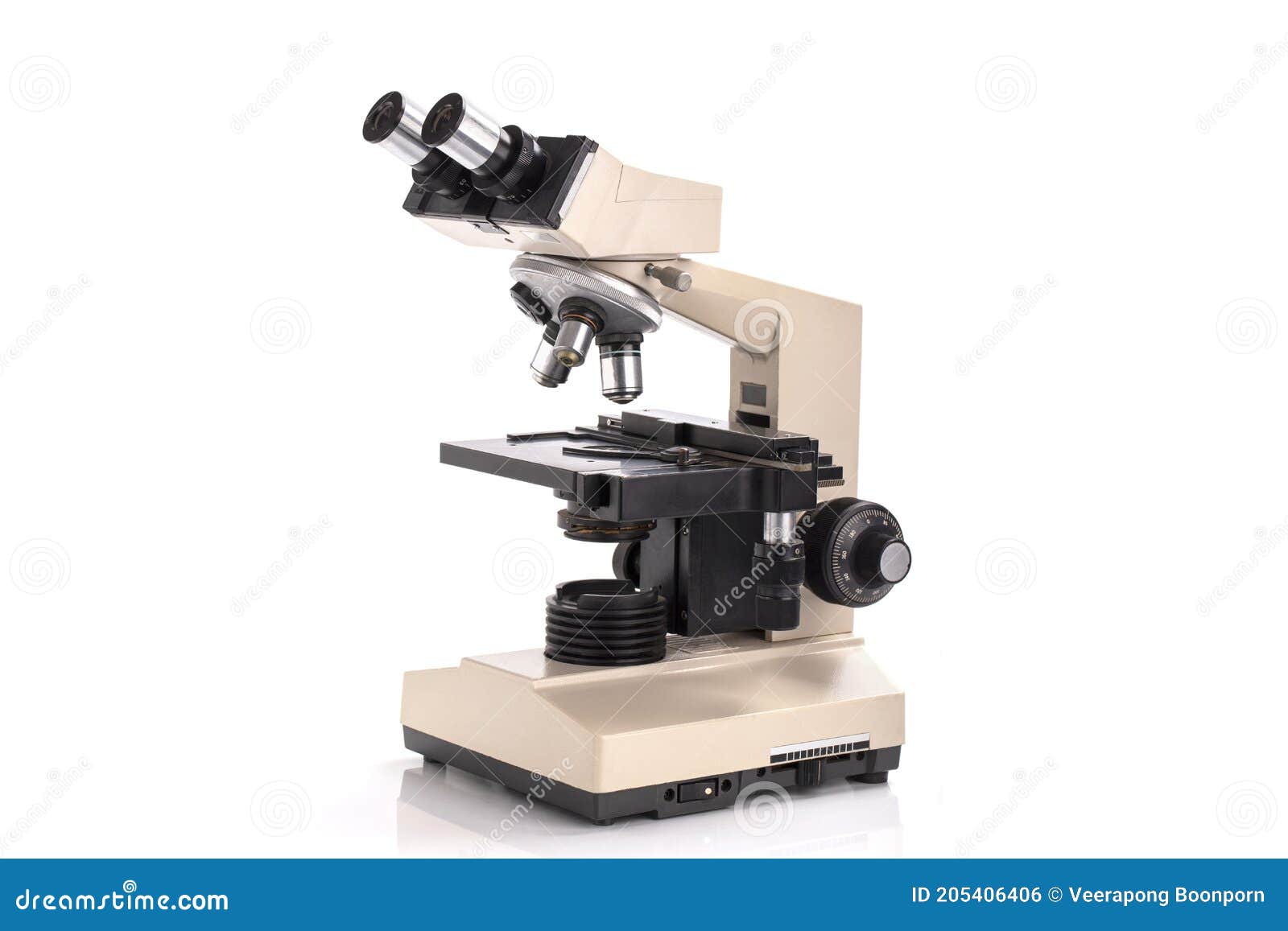 Microscope for Laboratory Research Isolated on White Background Stock ...