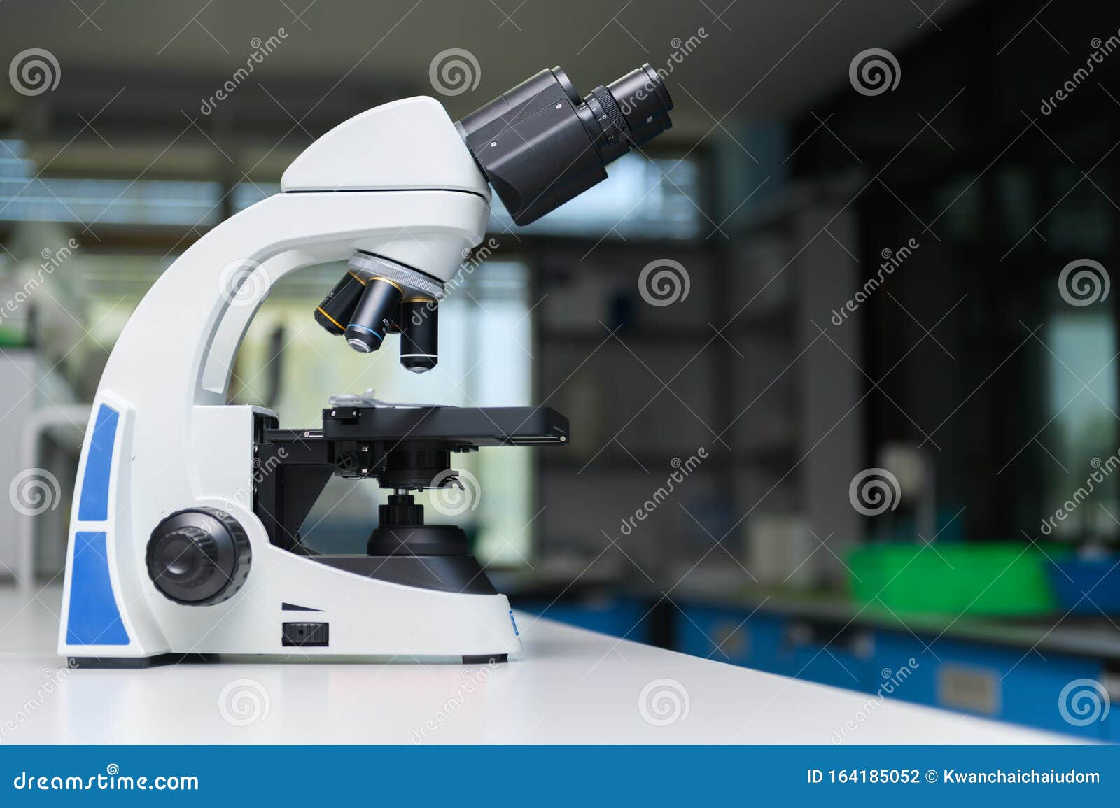 Microscope in Laboratory Room, Science Concept Stock Photo - Image of ...