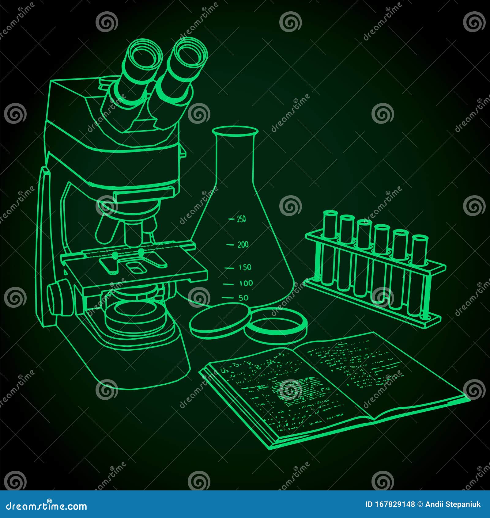 Microscope and laboratory stock vector. Illustration of research ...