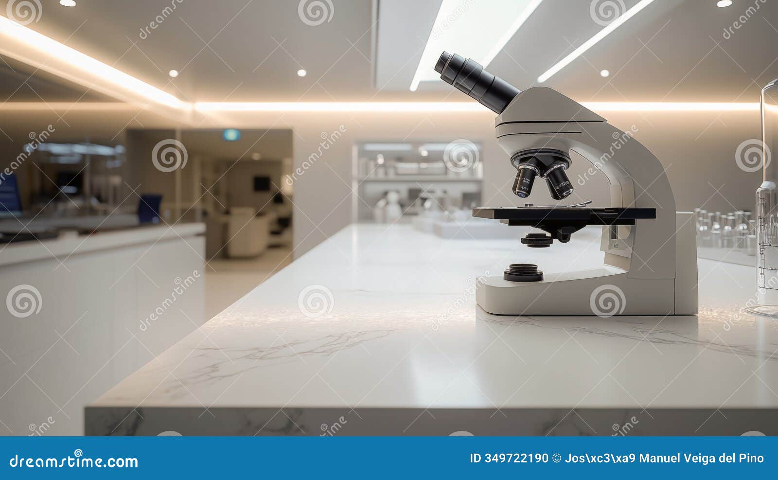 Microscope on a Laboratory Table in a Modern Research Facility ...