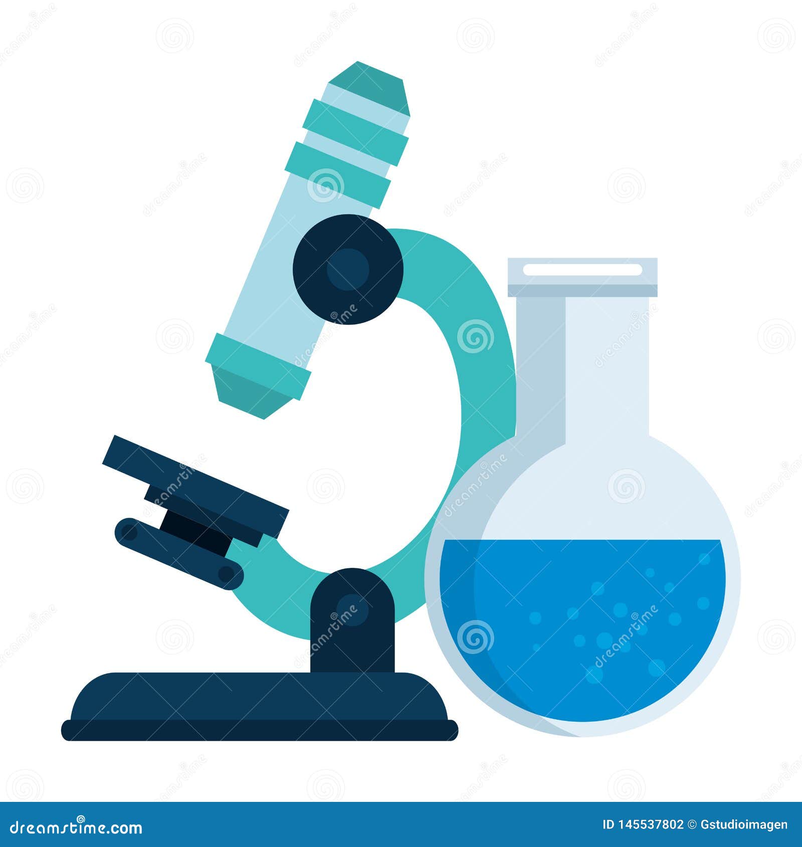 Microscope Laboratory with Tube Test Stock Illustration - Illustration ...