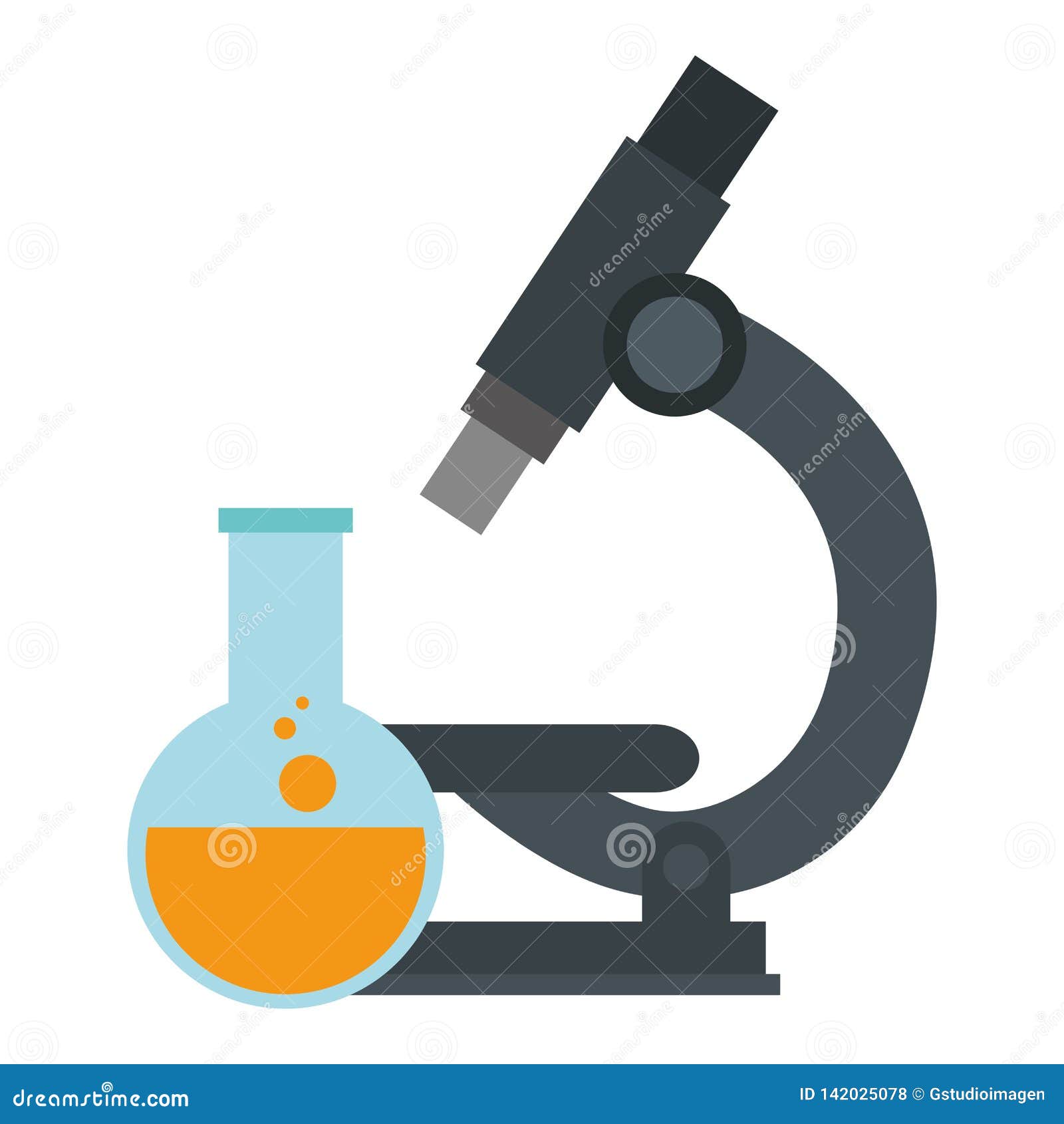 Microscope Laboratory with Tube Test Stock Vector - Illustration of ...