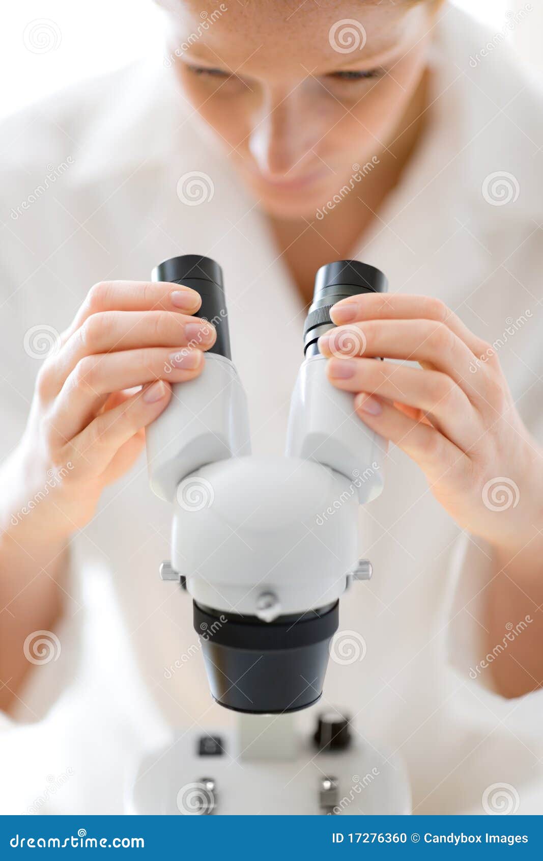Microscope Laboratory - Woman Medical Research Stock Photo - Image of ...