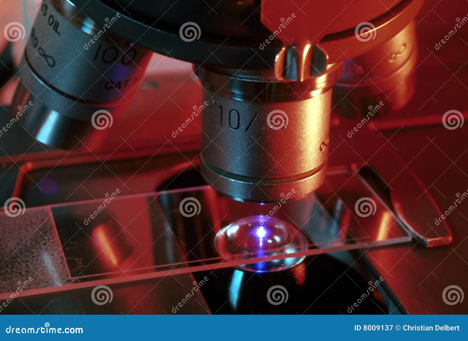 Microscope lens turret stock image. Image of research - 8009137