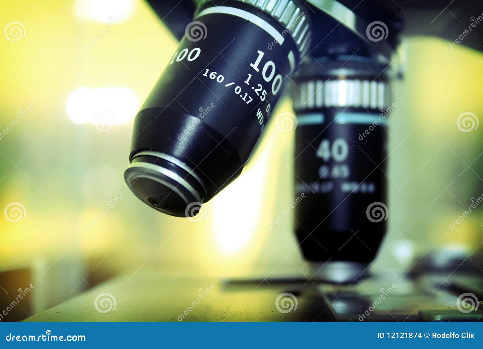 Microscope lenses stock photo. Image of enlargement, examination - 12121874