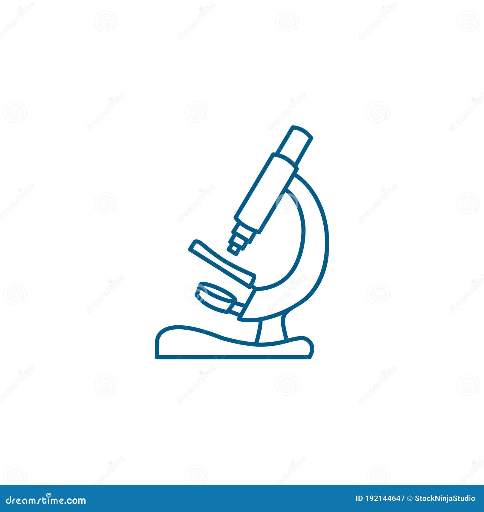 Microscope Line Blue Icon on White Background. Blue Flat Style Vector ...