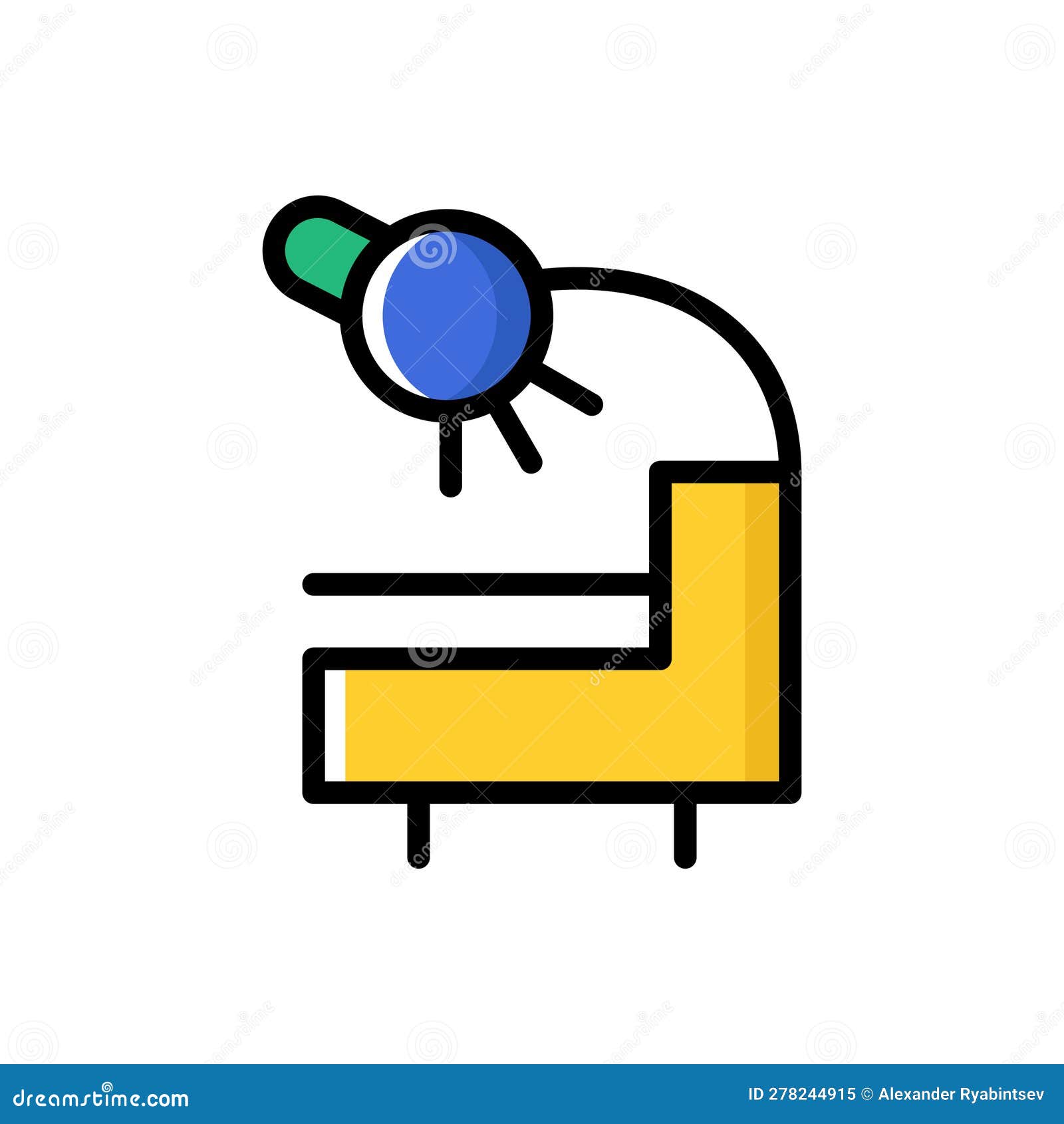 Microscope Line Colourful Vector Illustration. Science Concept Icon ...