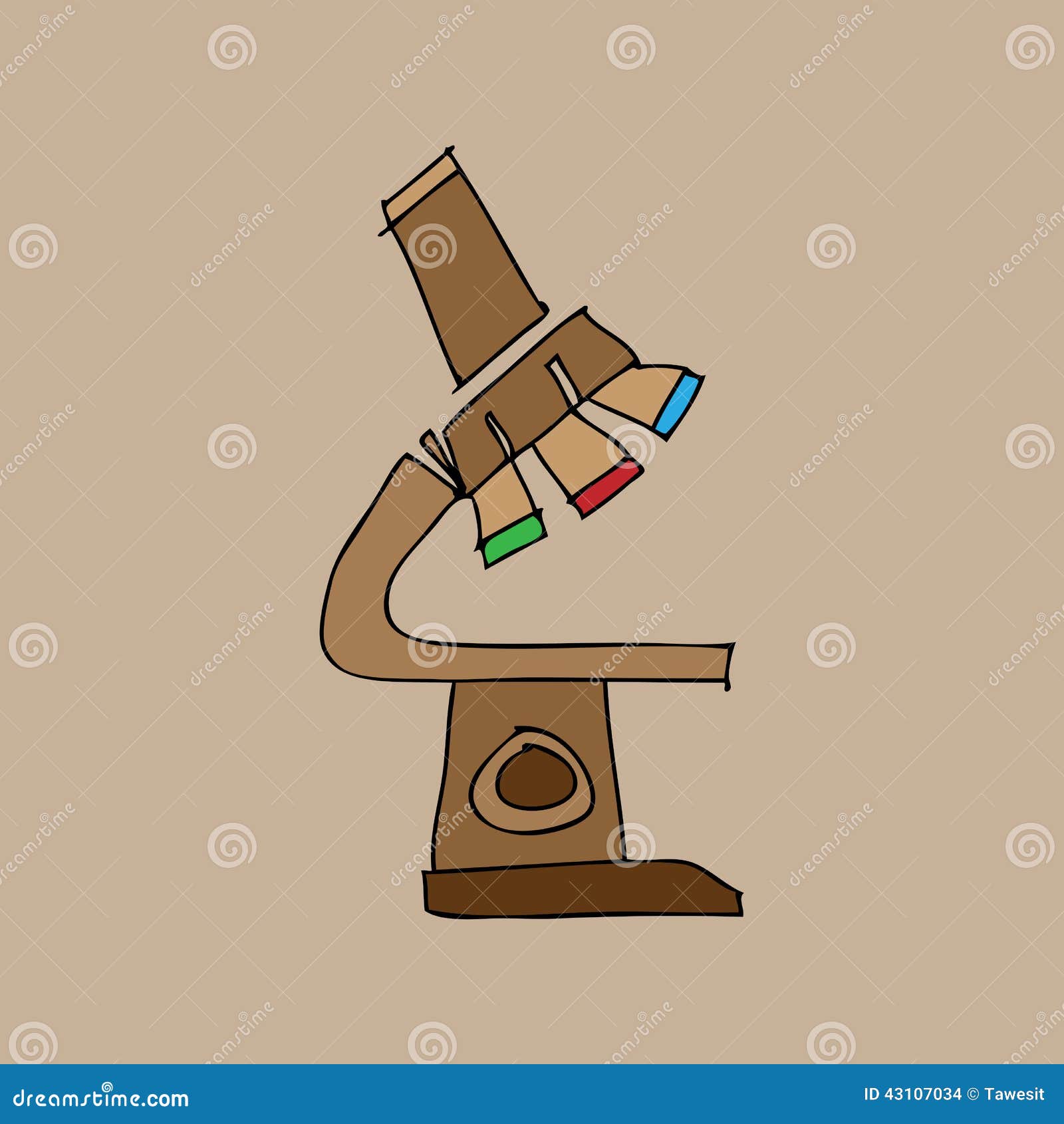 Microscope line stock vector. Illustration of science - 43107034