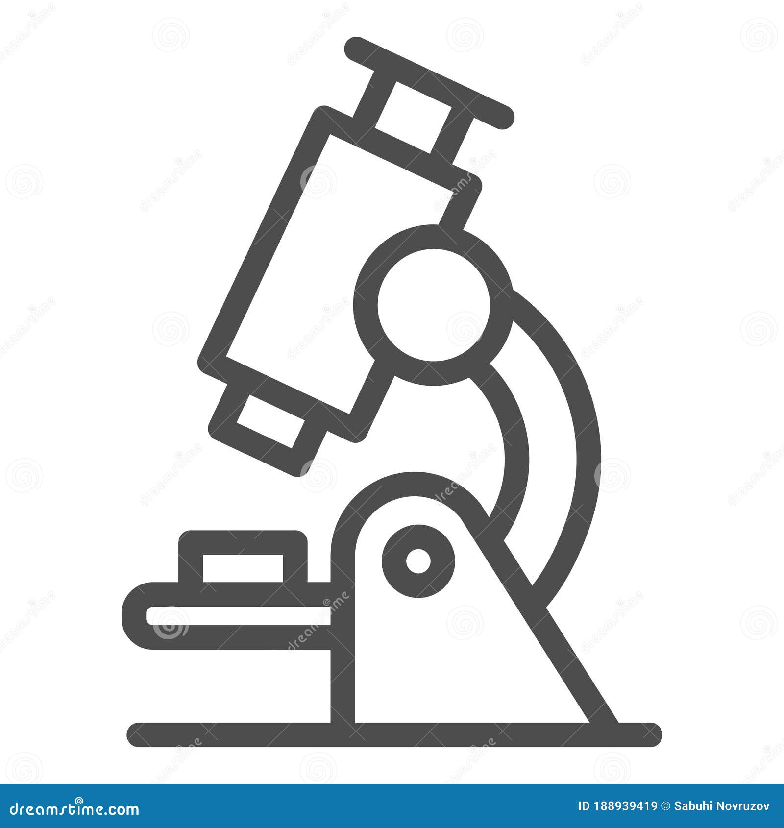 Microscope Line Icon, Education Concept, Biochemistry And Microbiology ...