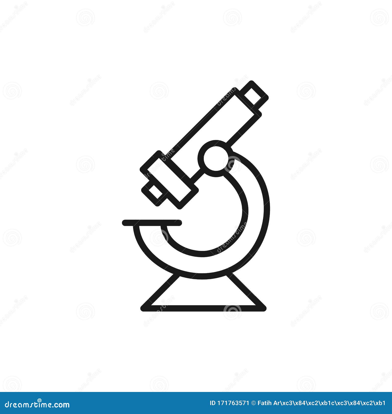 Microscope Line Icon. Isolated Vector Illustration on a White ...