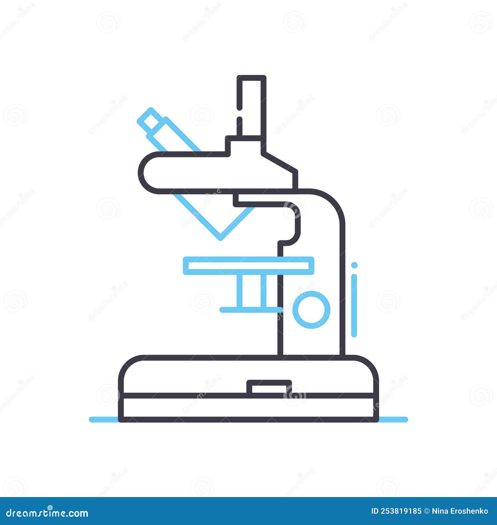 Microscope Line Icon, Outline Symbol, Vector Illustration, Concept Sign ...