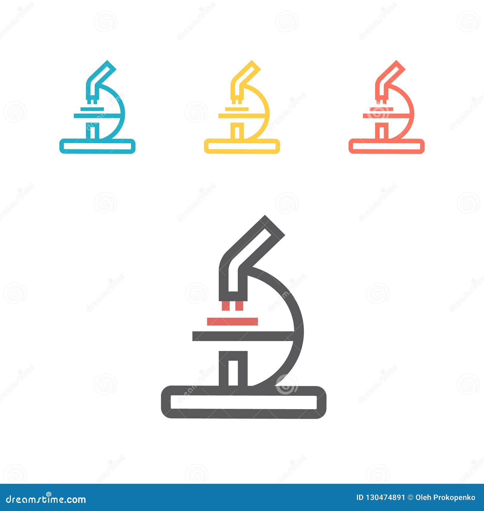 Microscope Line Icon. Vector Sign for Web Graphics. Stock Vector ...